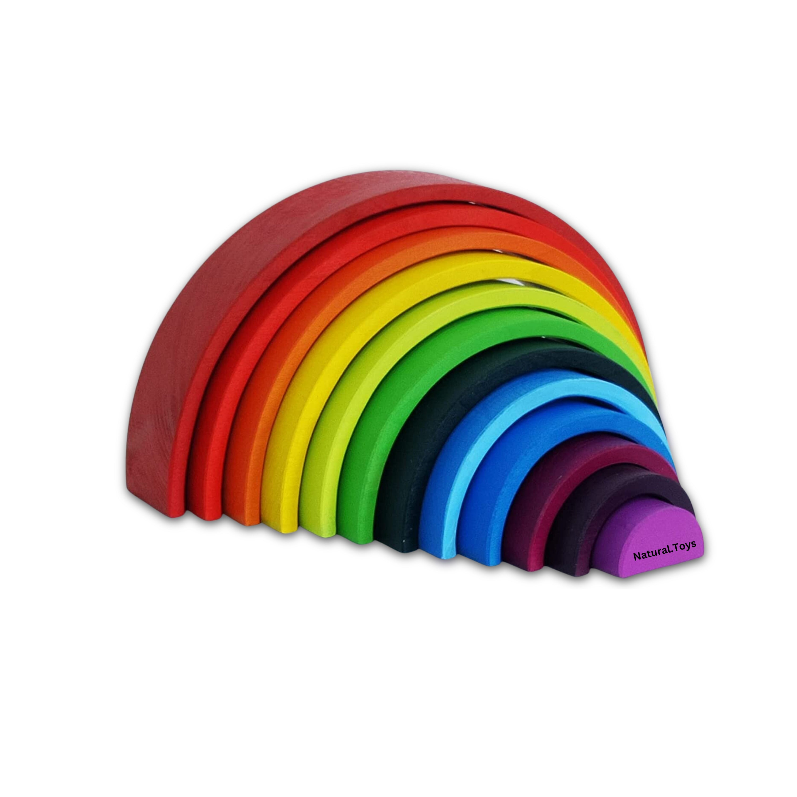 Buy 12 Piece Wooden Rainbow Stacker | Natural Toys | Natural.Toys