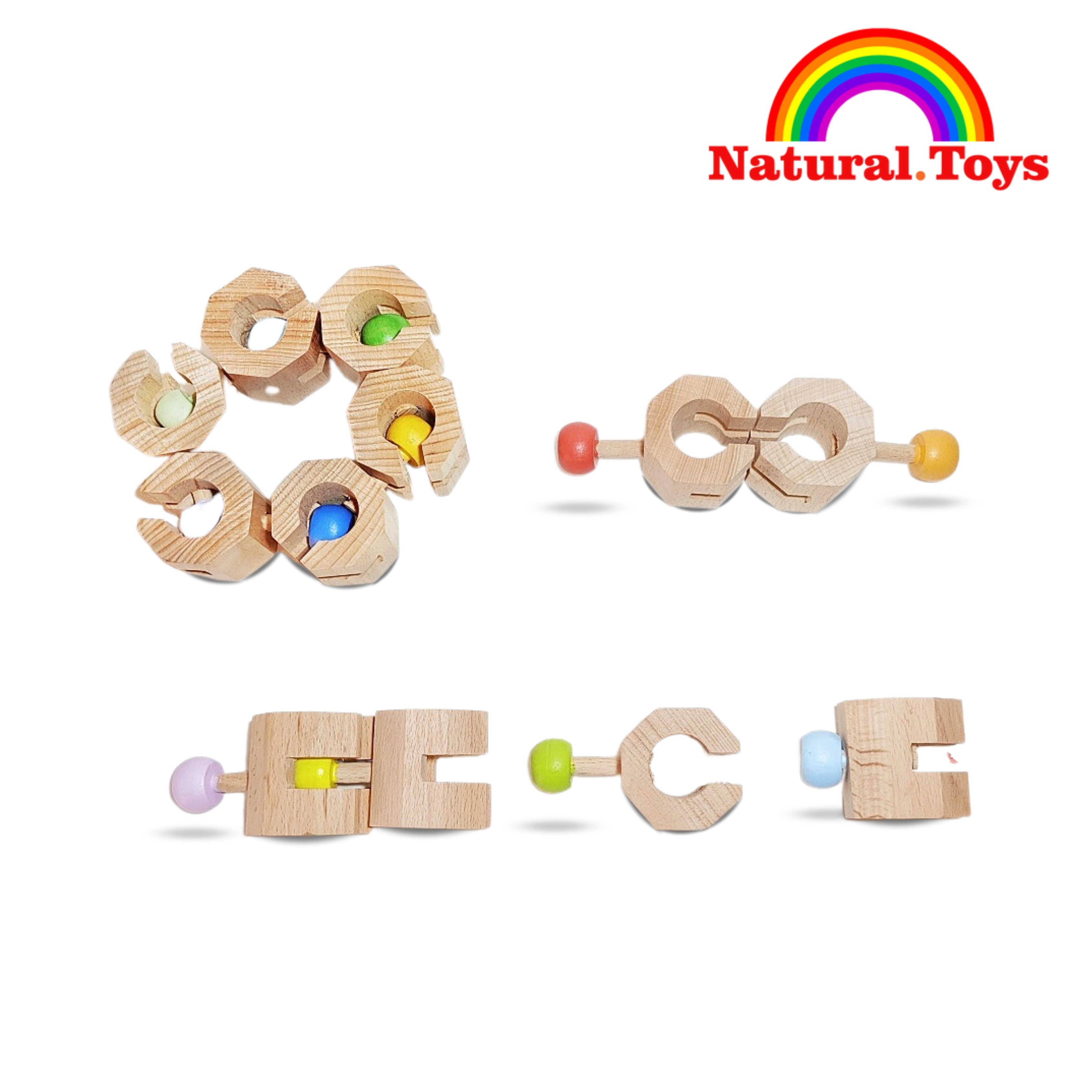 Buy 12 Piece Set of Connectable Chain | Natural Toys | Natural.Toys